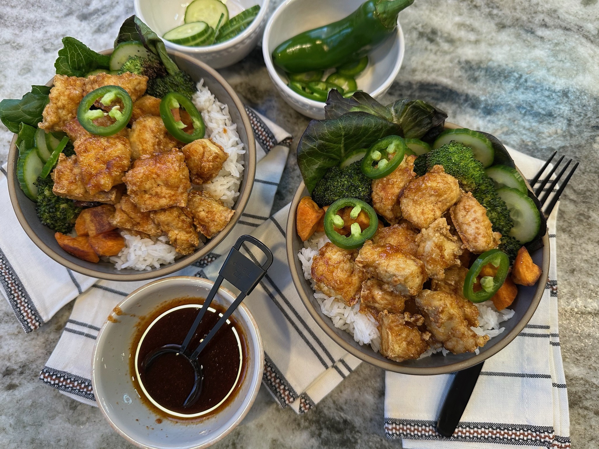 Nashville Hot Honey Tofu Bowls — Featherstone Nutrition